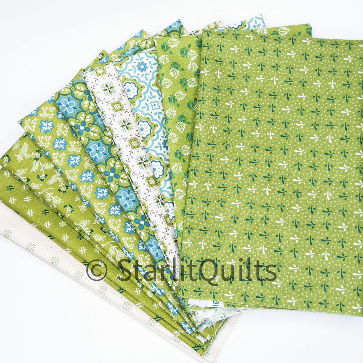 Piece and Plenty Basil Color Bundle includes 9 Fat Quarters Custom Cut ...